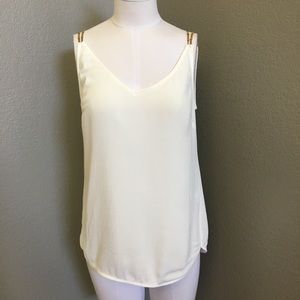 See U Soon | Tops | Gold Chain Strap Tank Blouse | Poshmark